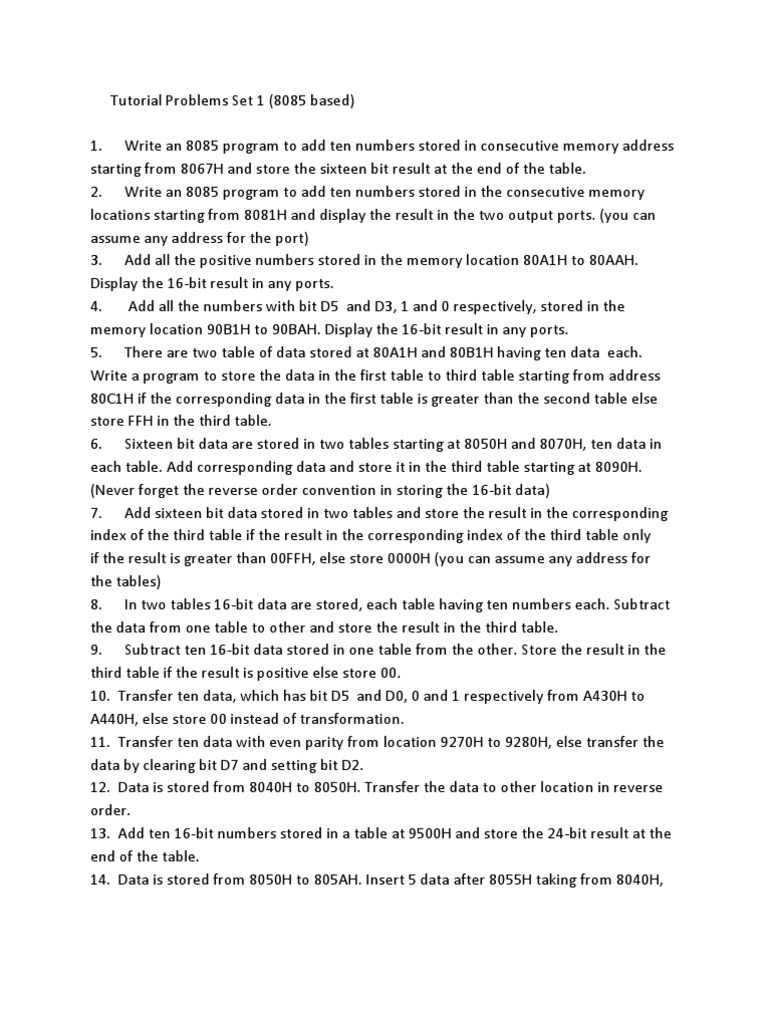 Microprocessor Lab 789 Tut 86 Combined | PDF | Assembly Language | Notation