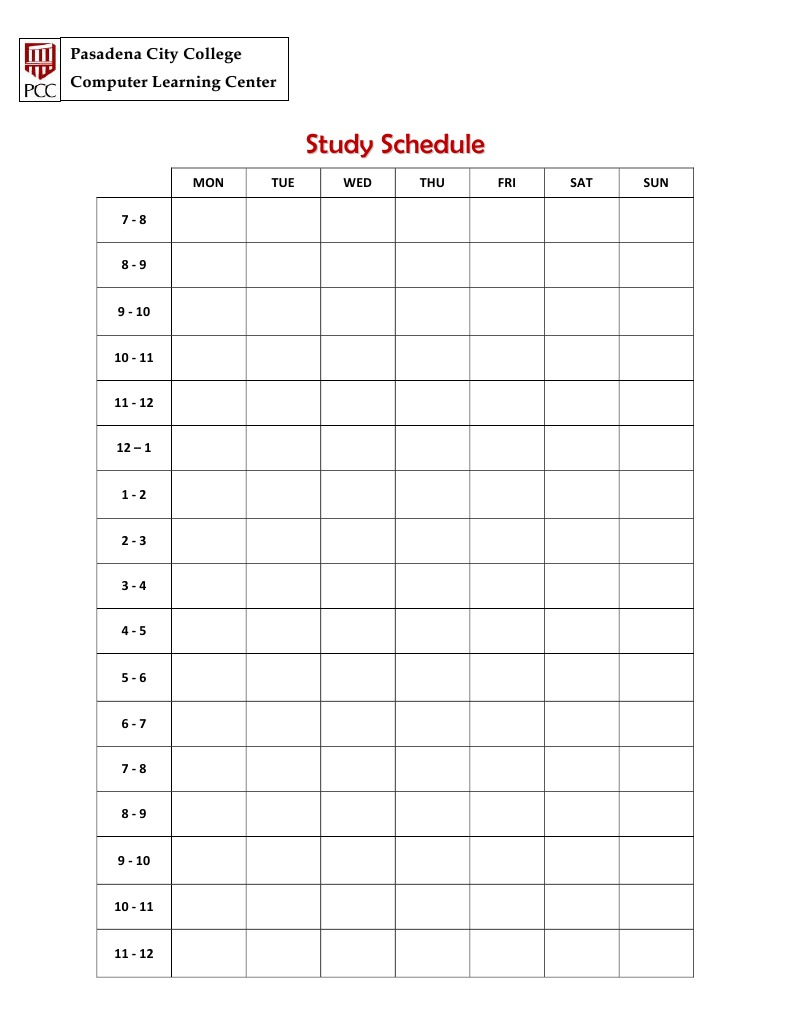 Student Study Schedule | PDF