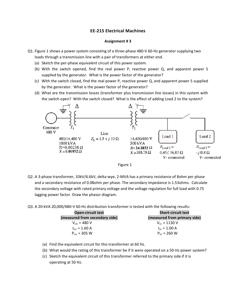 Assignment # 3 - Machines - 3-Ph Transformer | PDF | Ac Power | Transformer