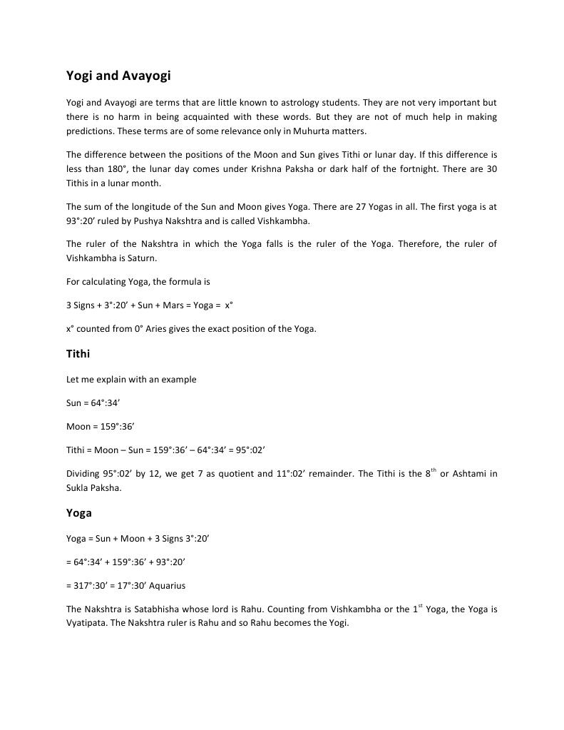 Yogi and Avayogi | PDF