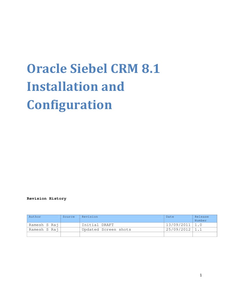 Oracle Siebel CRM 8.1 Installation and Configuration | PDF | Oracle Database | Installation ...