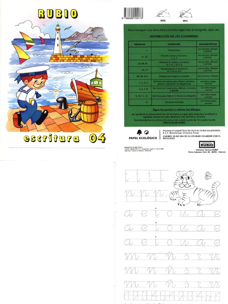 Caligrafía Rubio Escritura 04 (Educación Infantil) | PDF