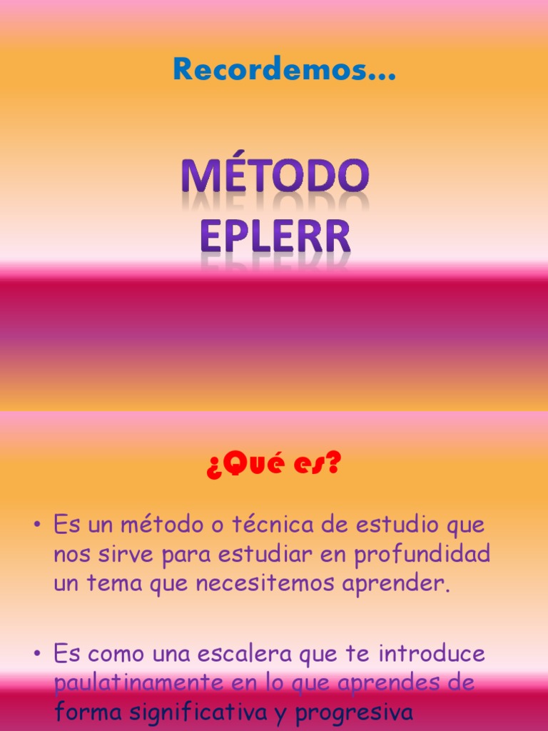 Recordemos METODO EPLERR 2 | PDF