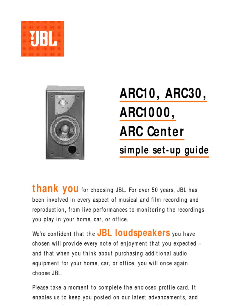 JBL Arc 30 | PDF | Loudspeaker | Sound Recording
