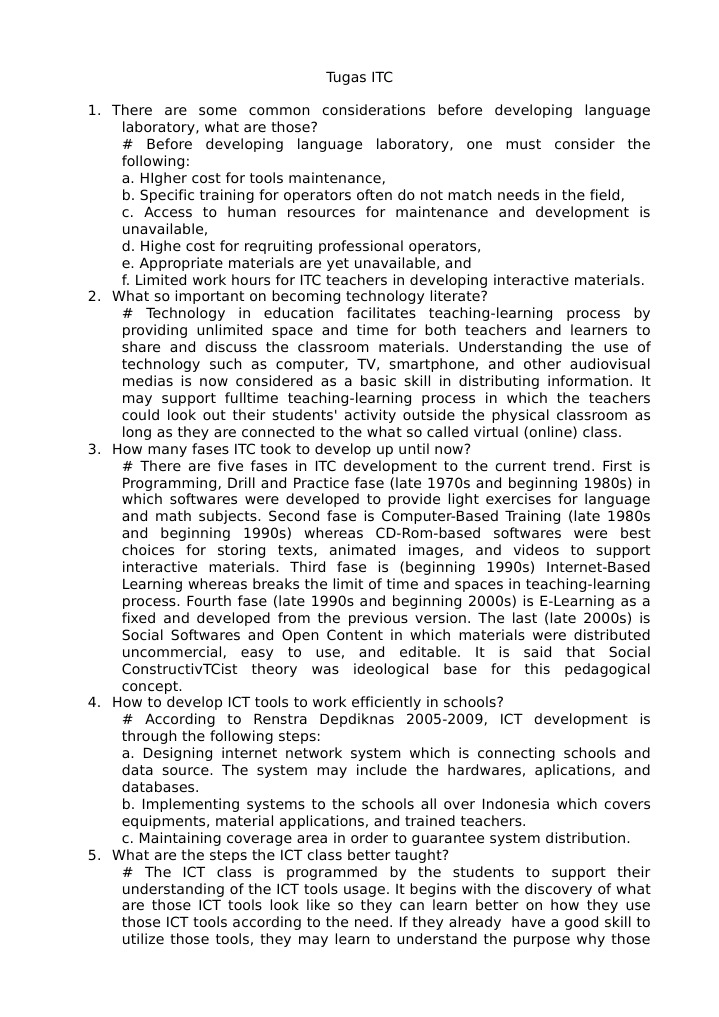 ITC Homework | PDF | Educational Technology | Science And Technology