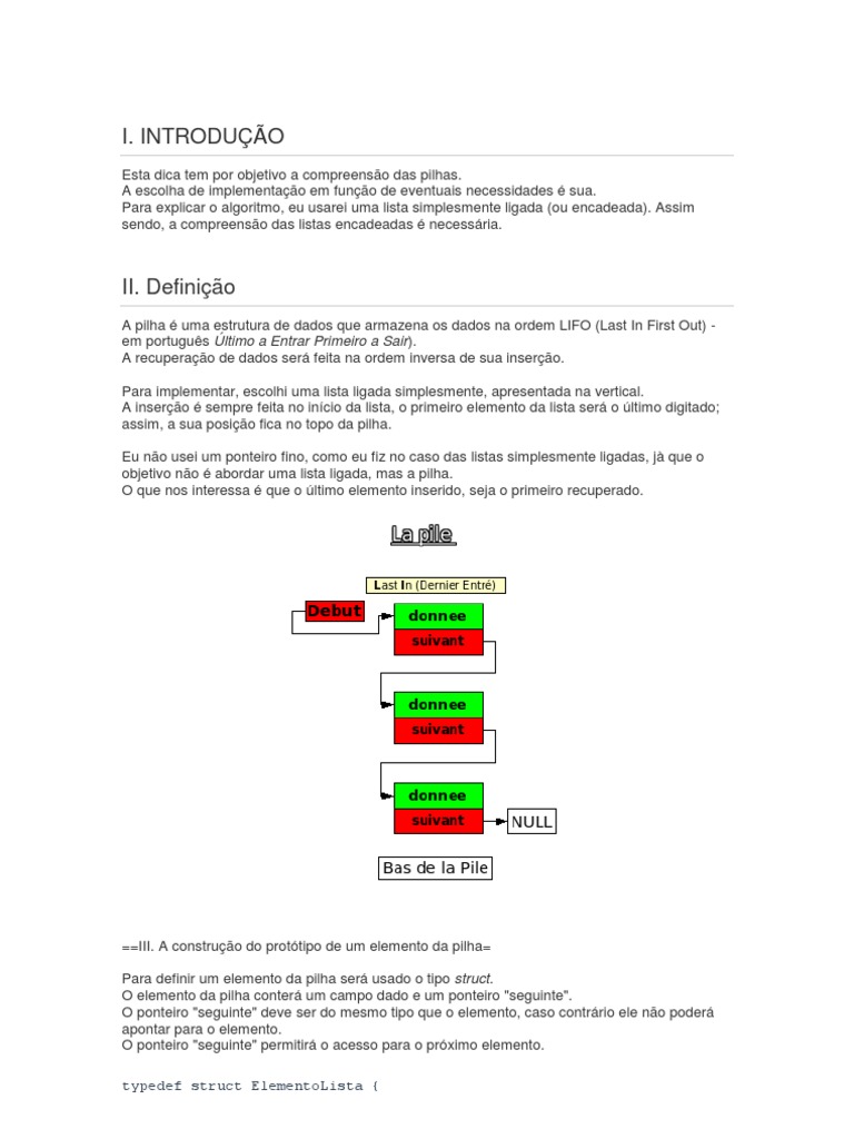 Exemplo de Pilhas em C | PDF | Ponteiro (programação de computadores ...