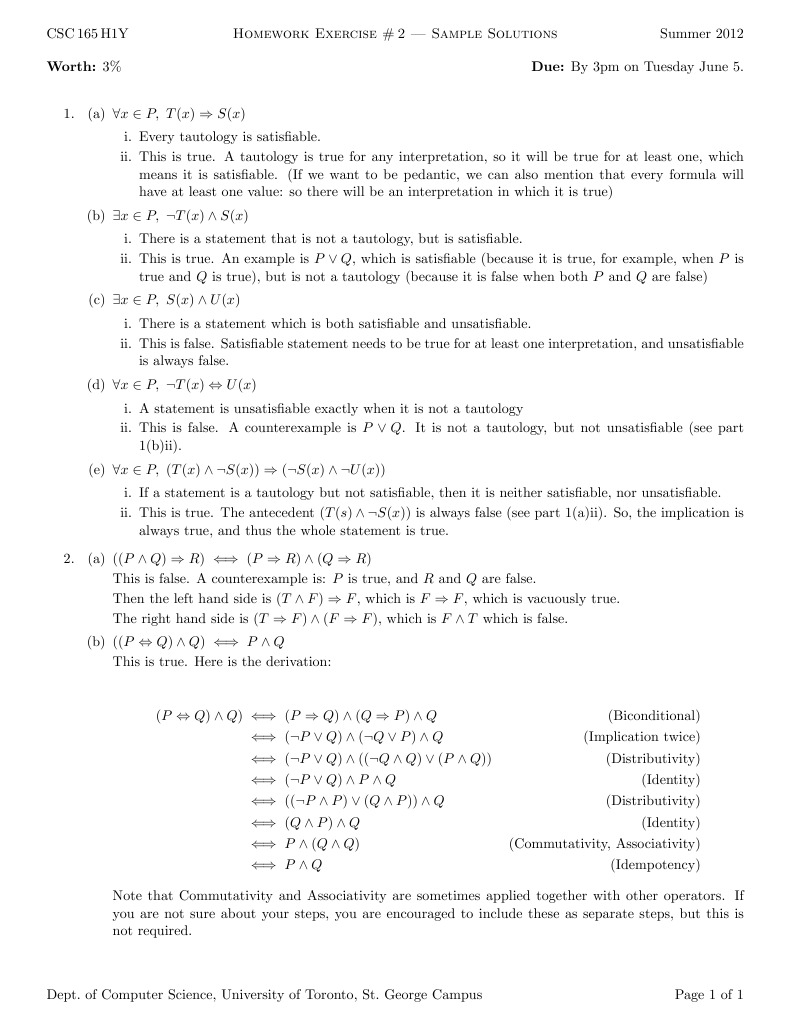 Summer.2012.e2 Solutions | PDF | Interpretation (Logic) | Logical ...