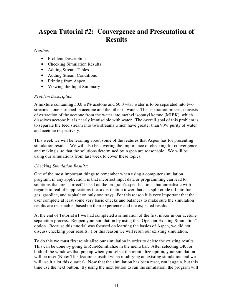 Aspen Tutorial Unit 2 | PDF | Simulation | Menu (Computing)