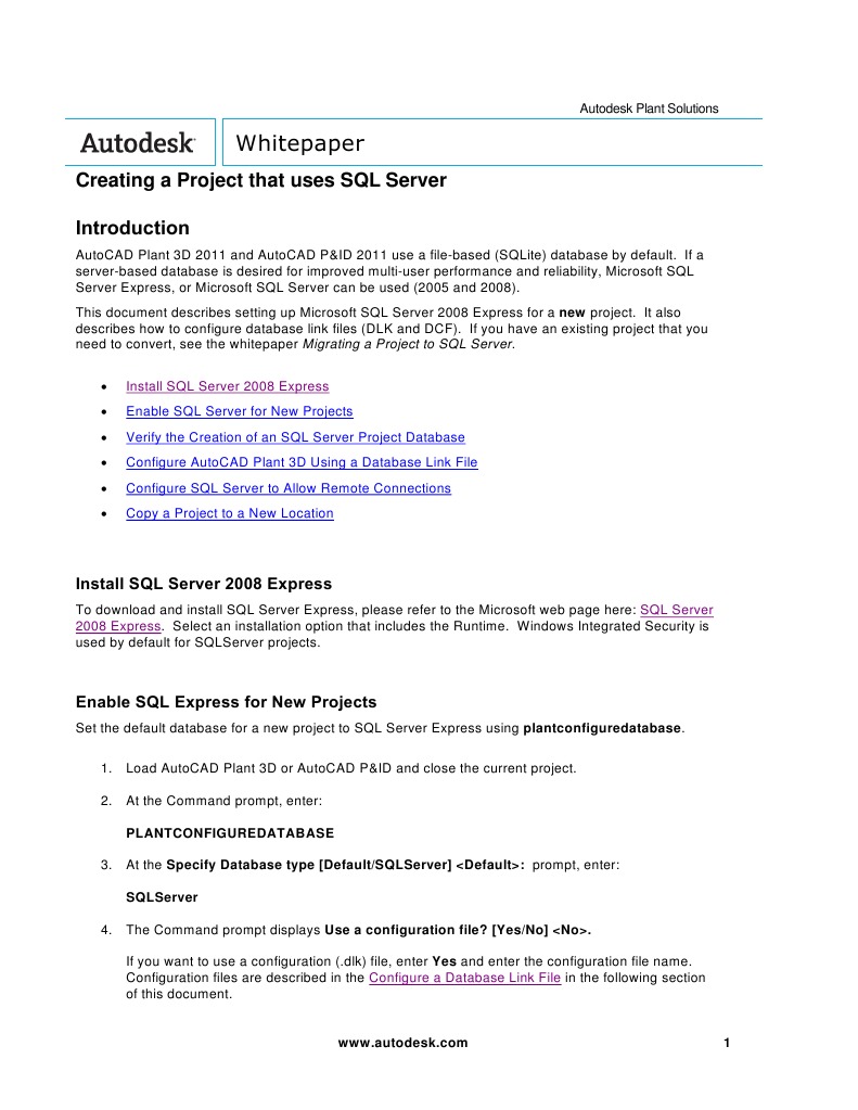 WhitePaper New Project SQL Server | PDF | Microsoft Sql Server | Databases