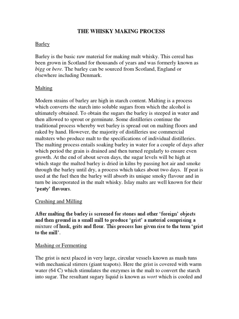The Whisky Making Process | PDF | Malt | Whisky