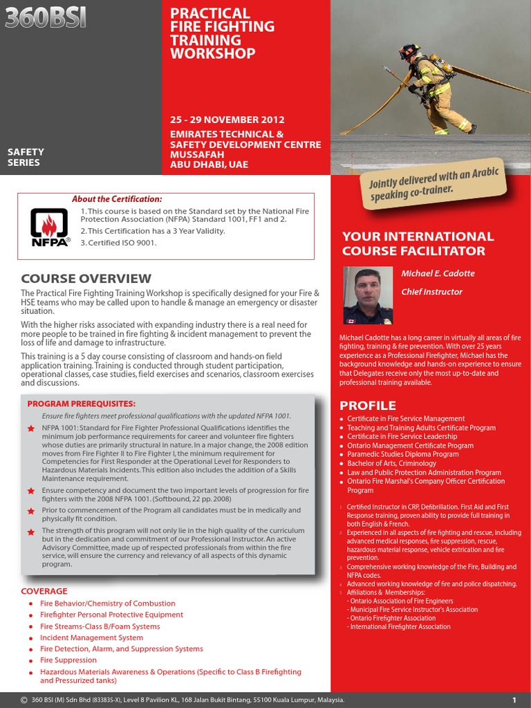 Practical Fire Fighting Training Workshop 25 - 29 Nov 2012 Abu Dhabi ...