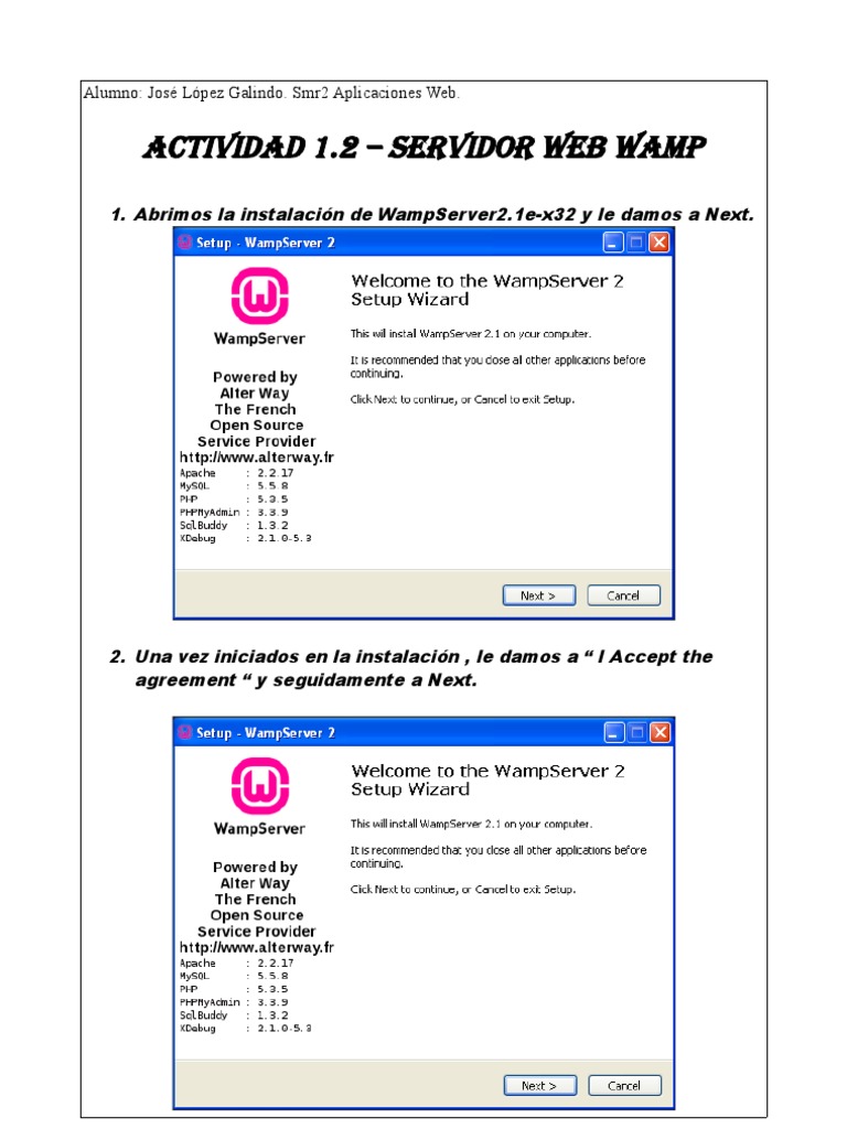 ACTIVIDAD 1.1 Instalacion Wamp Server | PDF | Hipervínculo | Red mundial