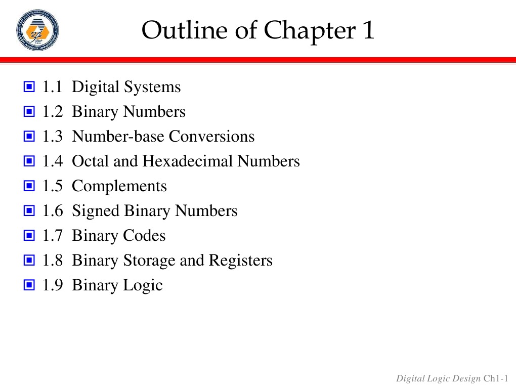 Outline of Chapter 1: Digital Logic Design Ch1-1 | Download Free PDF | Binary Coded Decimal ...