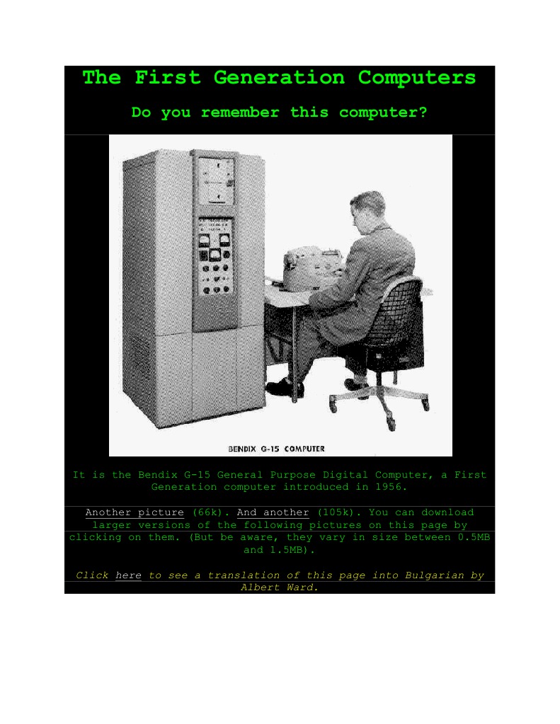 The First Generation Computers | PDF | Computer Data Storage | Digital ...