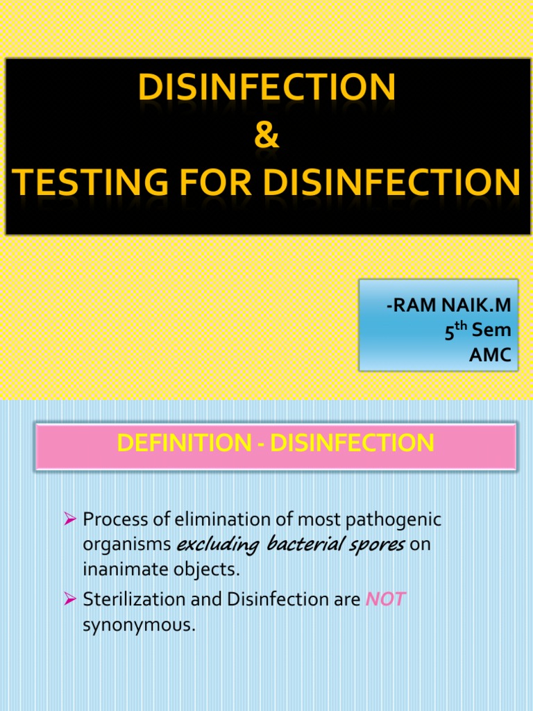 Disinfection - Testing For Disinfection | PDF | Disinfectant | Growth ...