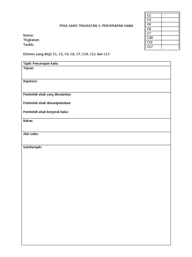 Peka Sains Tingkatan 1 | PDF