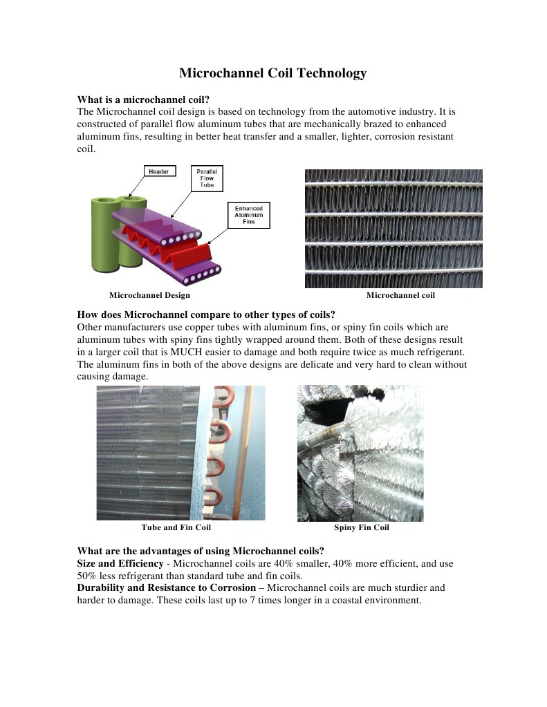 Microchannel Coil Technology & Its Benifits | PDF | Fin | Aluminium