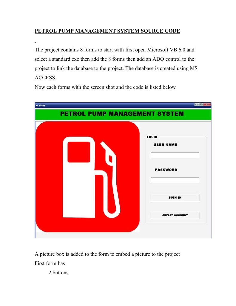 Petrol Pump Management System Source Code | PDF | Software | Microsoft Windows