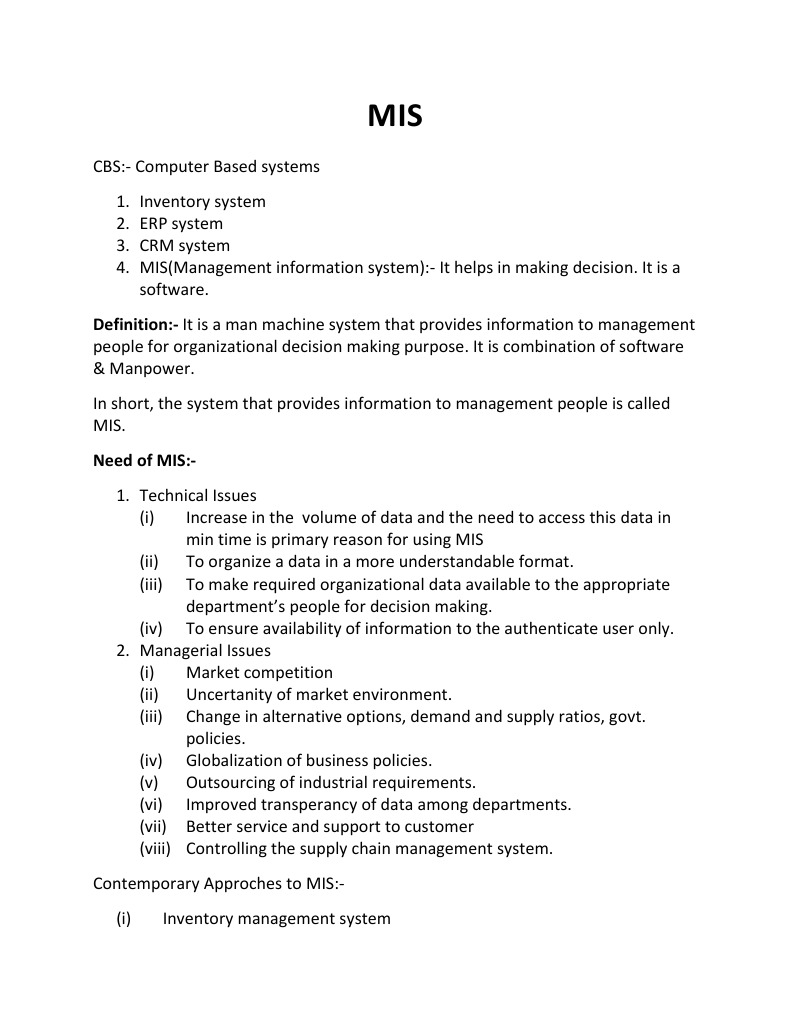 Mis | PDF | Management Information System | Enterprise Resource Planning