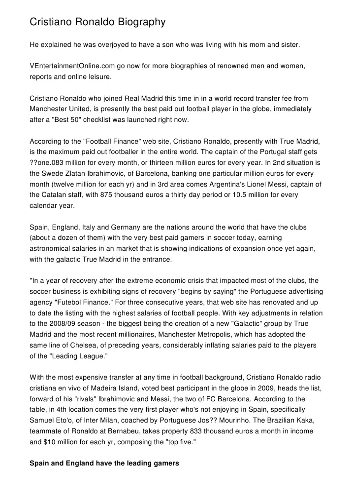 Cristiano Ronaldo Biography.20120928.111517 | PDF | Association ...