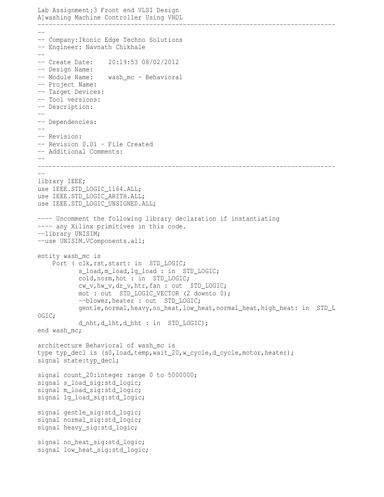 Wash MC Prog | PDF | Vhdl | Computer Engineering