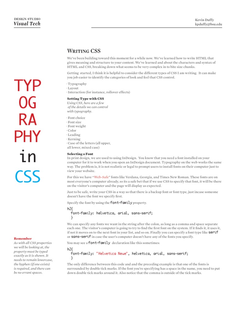CSS Type | PDF | Typefaces | Helvetica