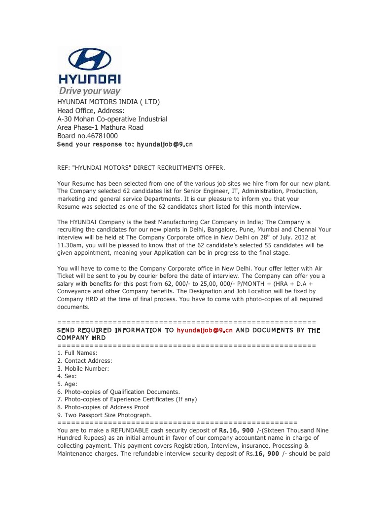 Hyundai Motors India (LTD) | PDF | Recruitment | Résumé
