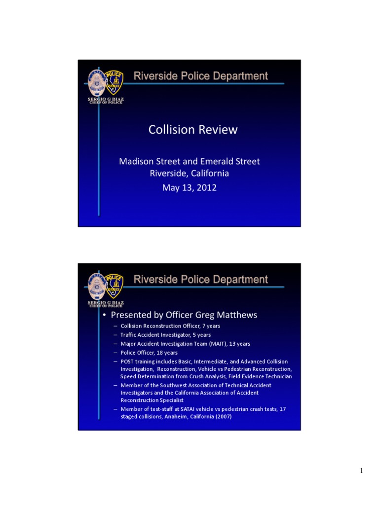 Riverside Police Pedestrian Collision Report | PDF | Pedestrian ...