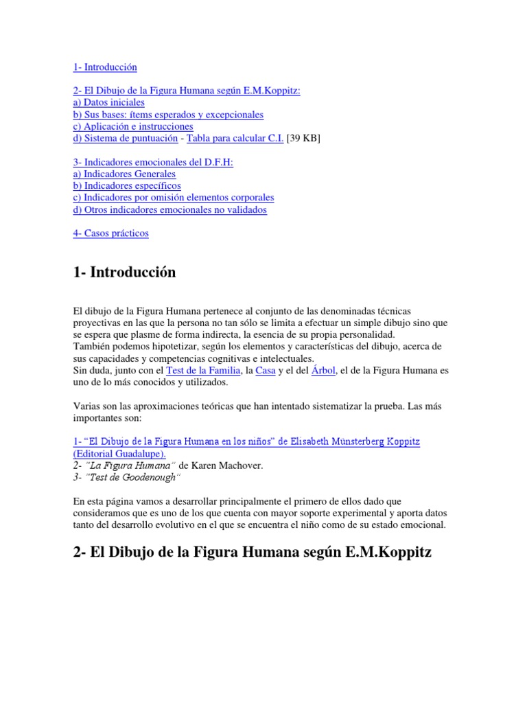 Test de La Figura Humana DFH | PDF | Adultos | Las emociones
