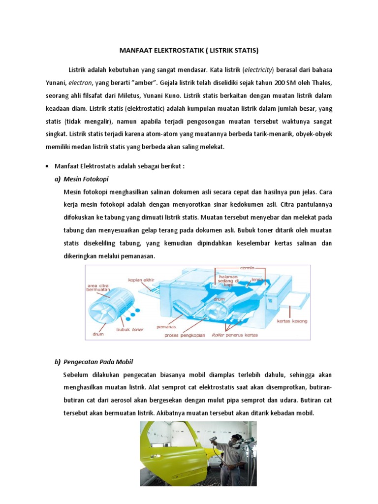 Manfaat Elektrostatik (Listrik Statis) | PDF