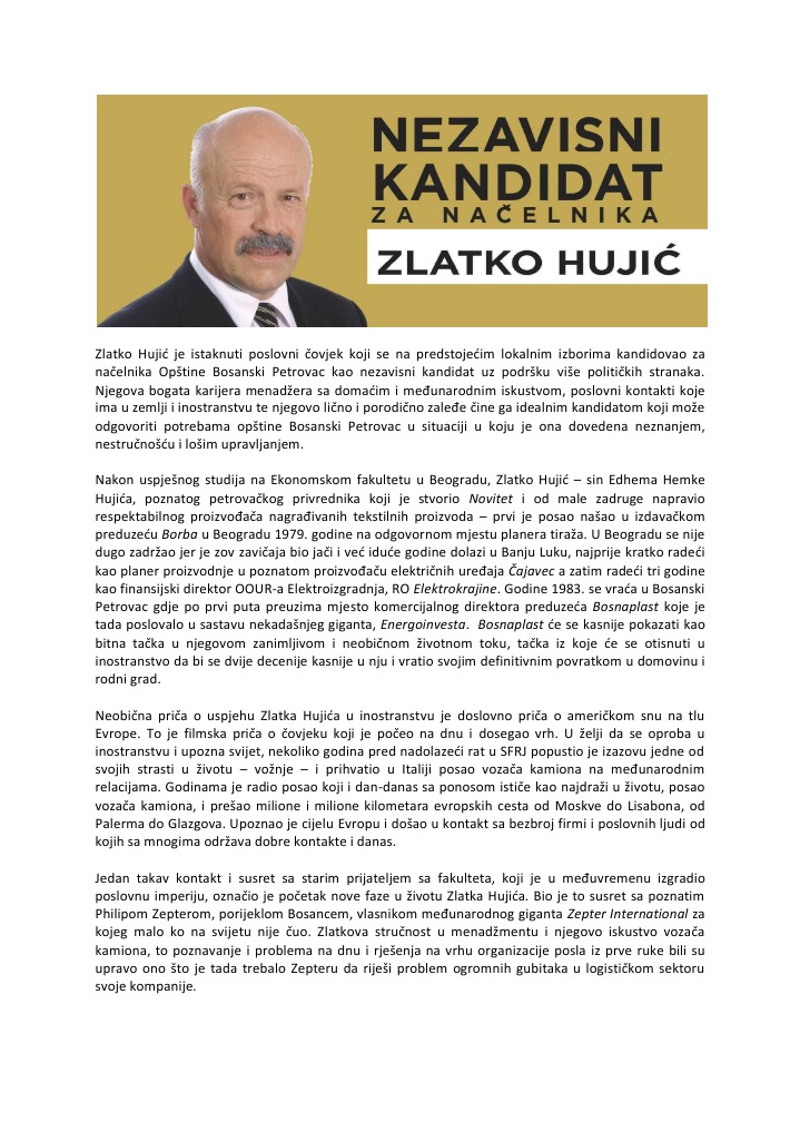 Poslovna Biografija - Zlatko Hujić | PDF
