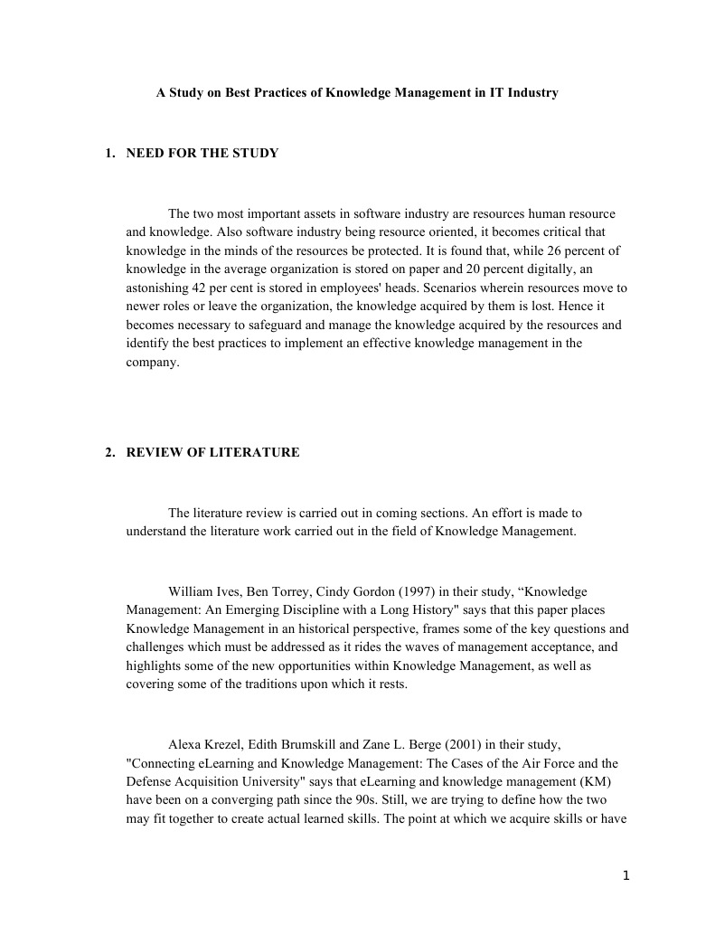 MBA Project Review I Sample | PDF | Knowledge Management | Knowledge