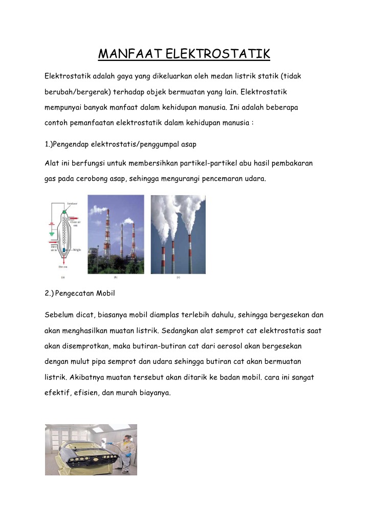 Manfaat Elektrostatik | PDF | Sains & Matematika