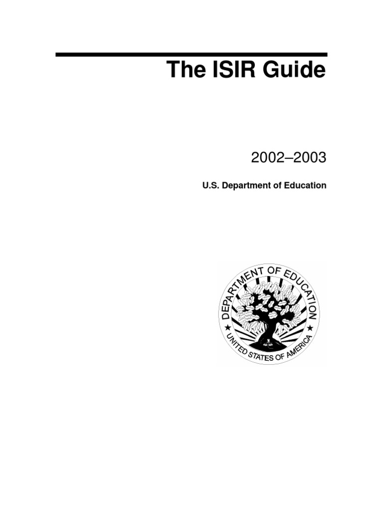 The ISIR Guide: U.S. Department of Education | PDF