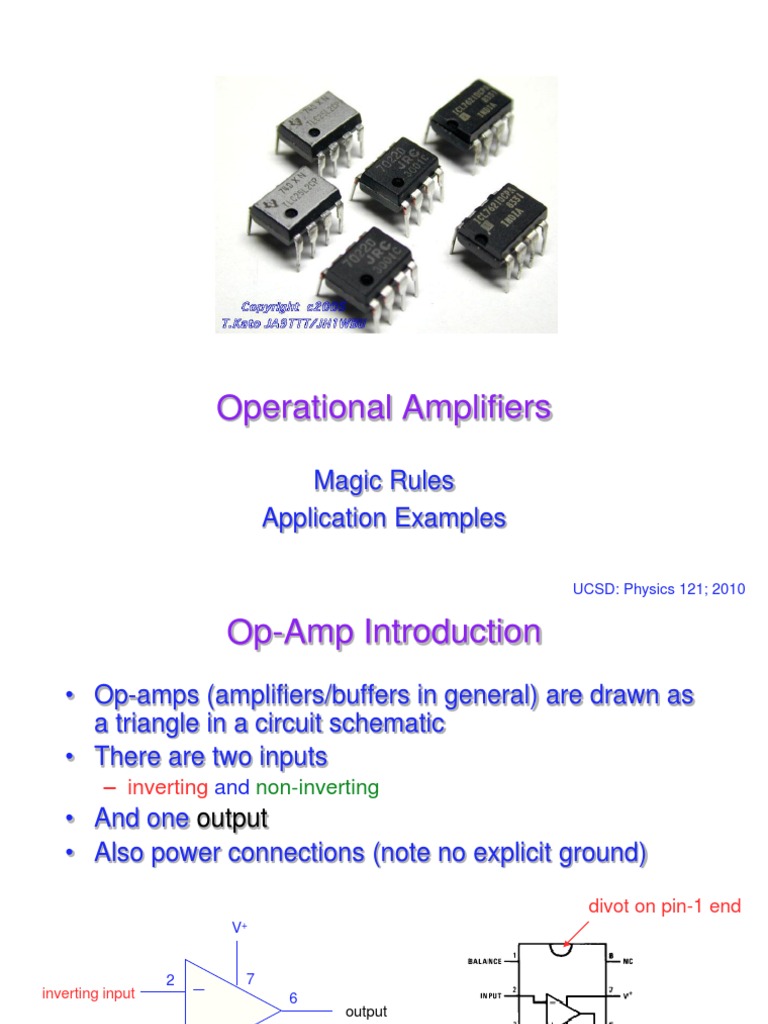 Operational Amplifiers: Magic Rules Application Examples | PDF ...