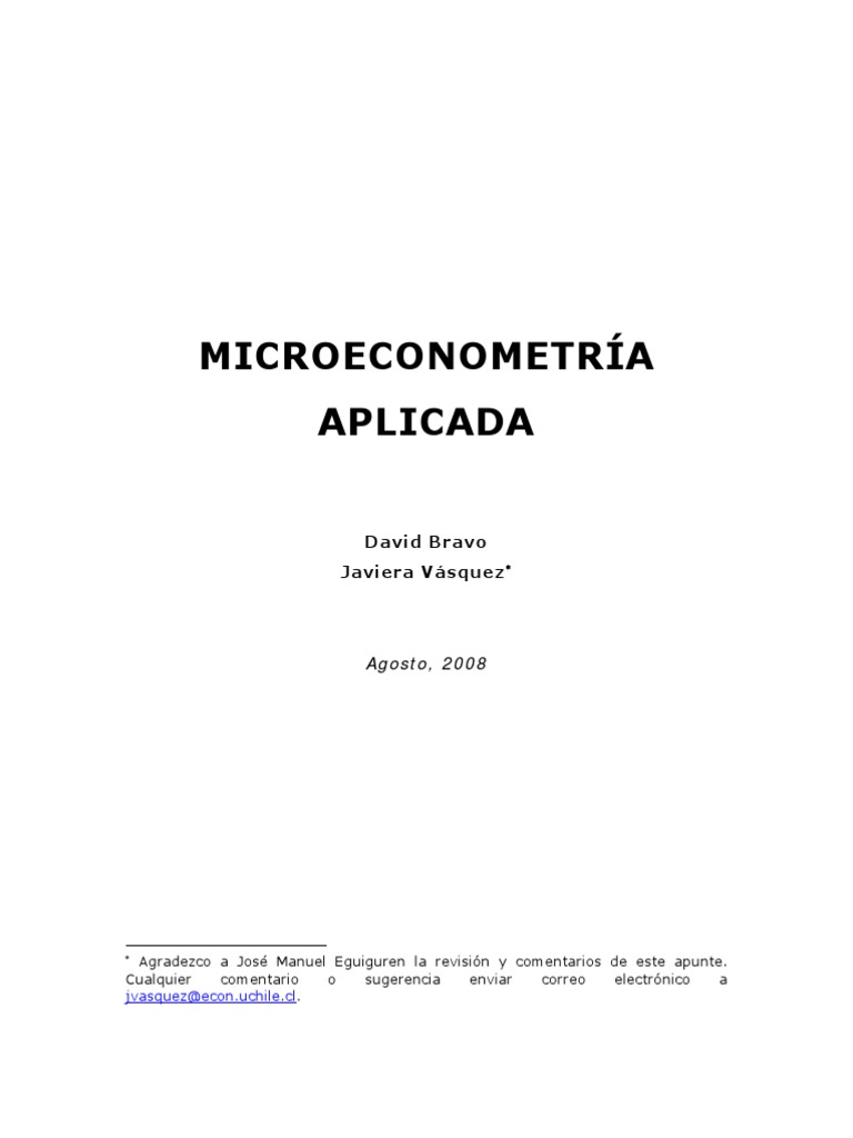 Apunte de Microeconometria | PDF | Mínimos cuadrados ordinarios | Estimador