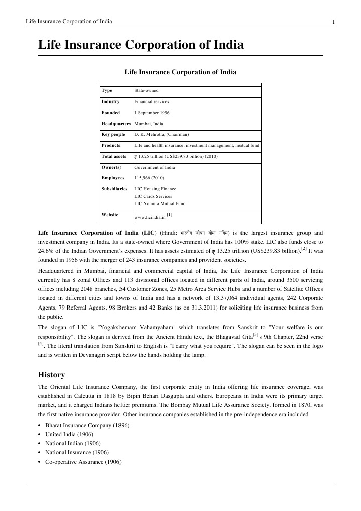 Life Insurance Corporation of India | PDF | Economies | Financial Services
