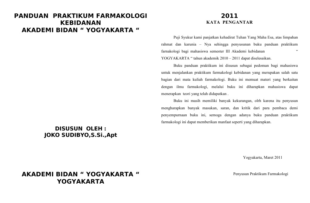 Panduan Praktikum Farmakologi Kebidanan | PDF