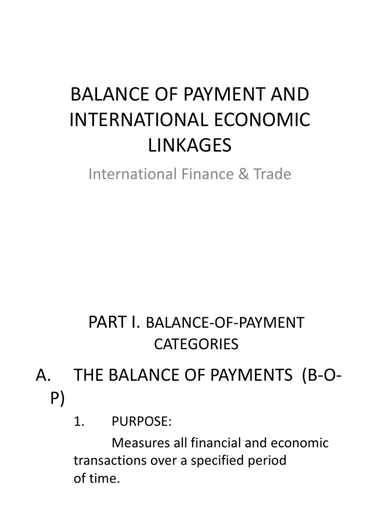 Balance of Payments and Economic Linkages | PDF | Balance Of Payments ...