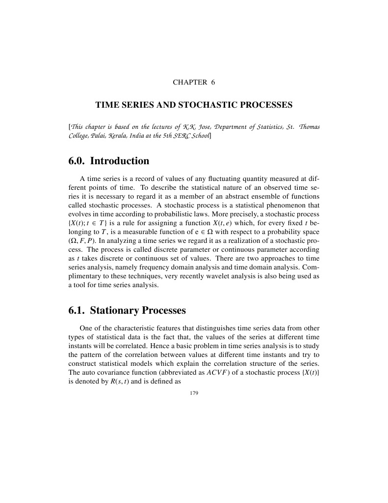 Time Series and Stochastic Processes | PDF | Stationary Process ...