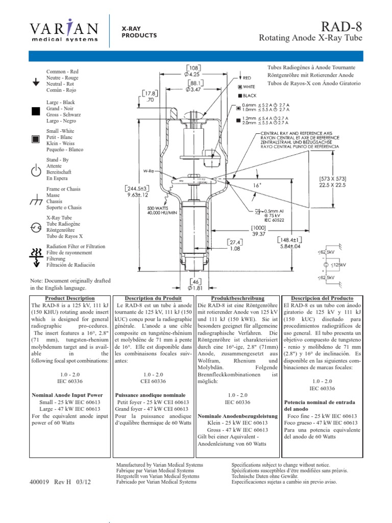 X Ray Tube Insert Rad-08 | PDF | Dispositif médical | Spectre ...