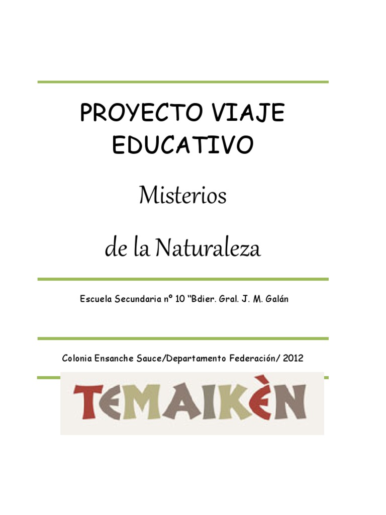 Viaje Educativo: Misterios Naturales | PDF | Realidad | Conocimiento