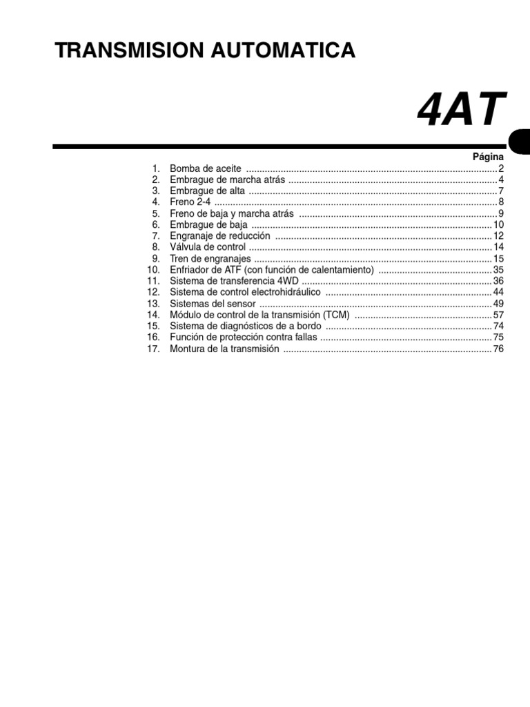 Teoria Caja D-4AT | PDF | Engranaje | Transmisión (Mecánica)