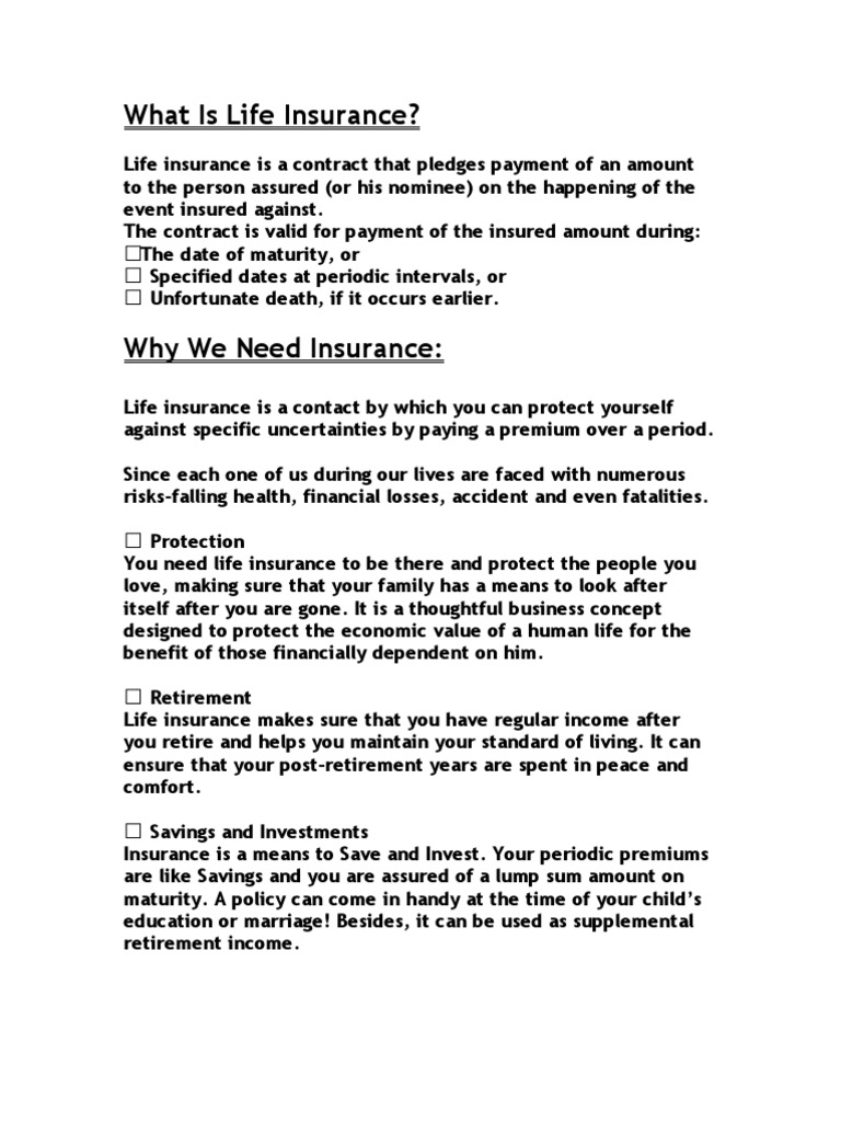 What Is Life Insurance ? | PDF | Life Insurance | Insurance