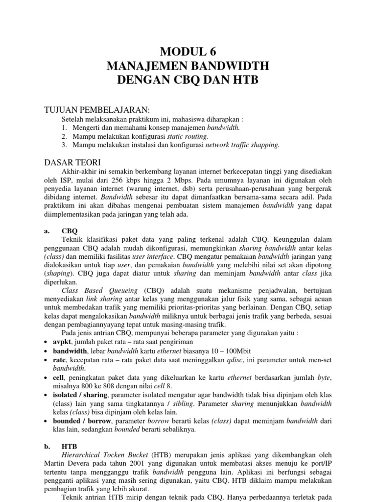 Prakt6 Bandwidth Management | PDF