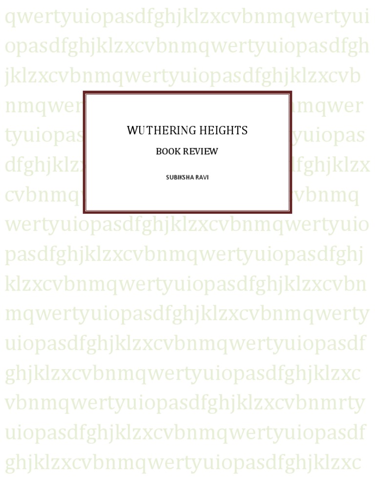 Wuthering Heights Book Review | PDF | Heathcliff (Wuthering Heights ...