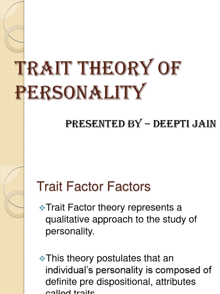 Trait Theory of Personality | PDF