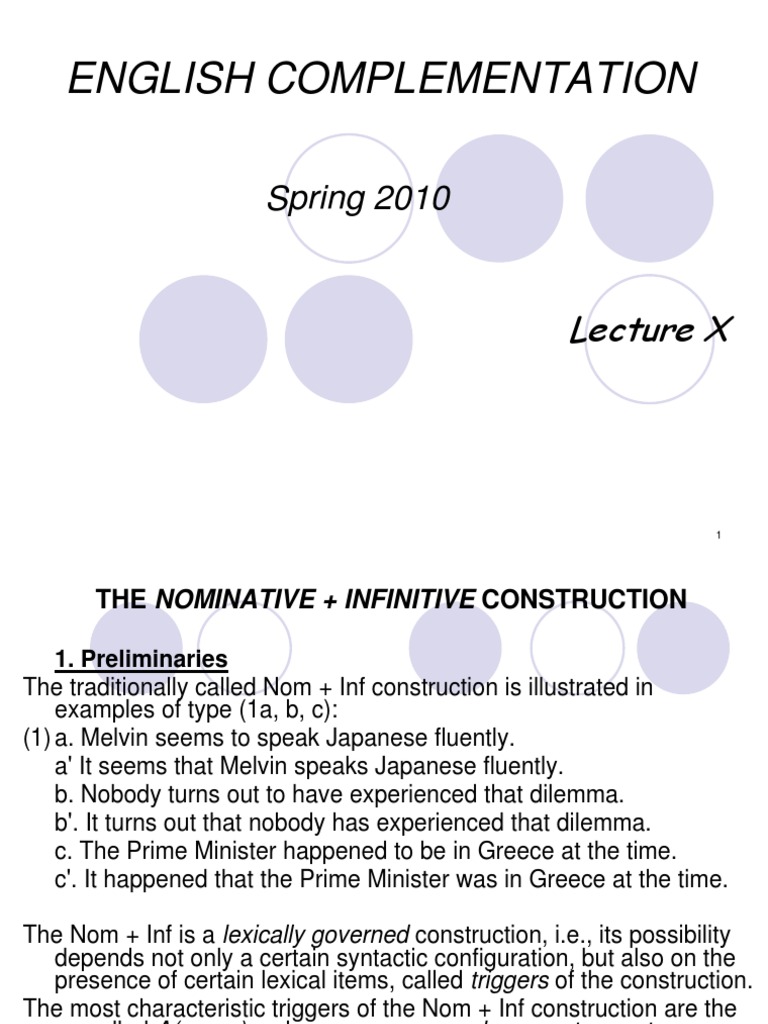 Complementation Curs 10 | PDF | Clause | Subject (Grammar)