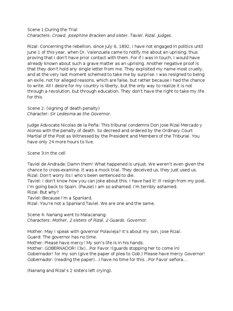 Jose Rizal Script | Violence