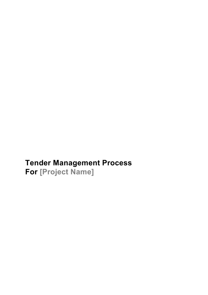 Execution Template - Tender Management Process | PDF | Request For ...